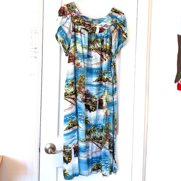 Puanani | Dresses | Vintage Made In Hawaii Muu Muu Tropical Dress ...